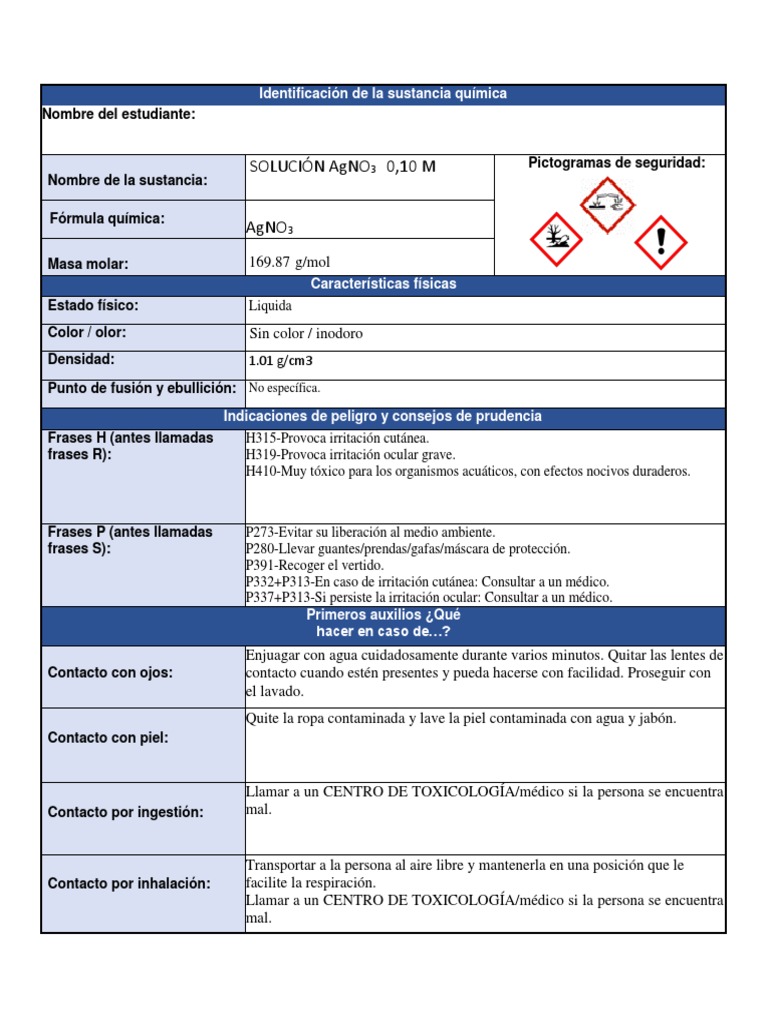 Pictograma y seguridad de AgNO3 | PDF | Salud y bienestar