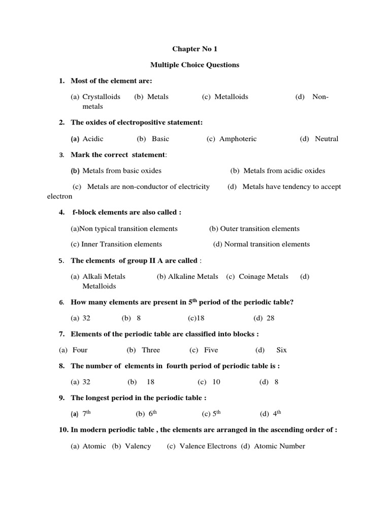 2nd Year Mcqs (Full Book) | PDF | Chlorine | Transition Metals 2nd Year Mcqs (Full Book) | PDF | Chlorine | Transition Metals