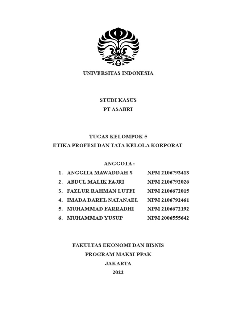 Tata Kelola Korporat PT Asabri | PDF | Bisnis | Pengelolaan Keuangan & Uang