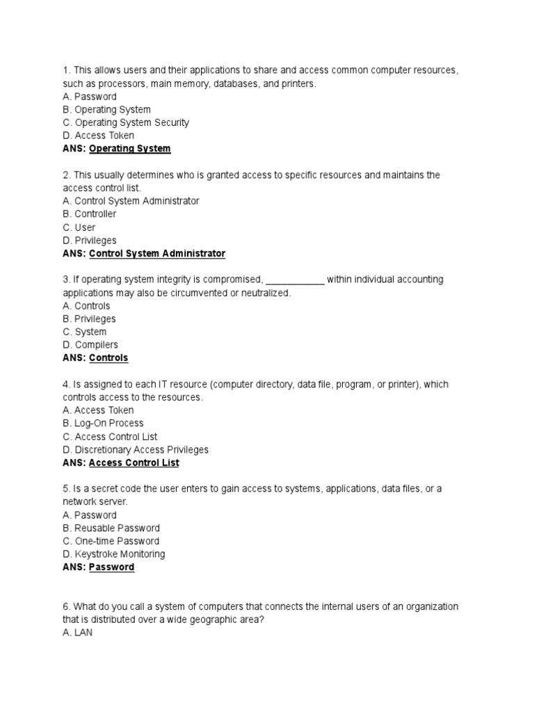 Chapter 3 Answer Key | PDF | Denial Of Service Attack | Electronic Data Interchange