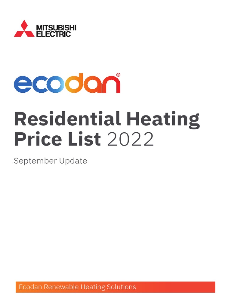 HEATING - PRICE - LIST - September 2022 - ISSUE - 2 | PDF | Water Heating | Heat Pump