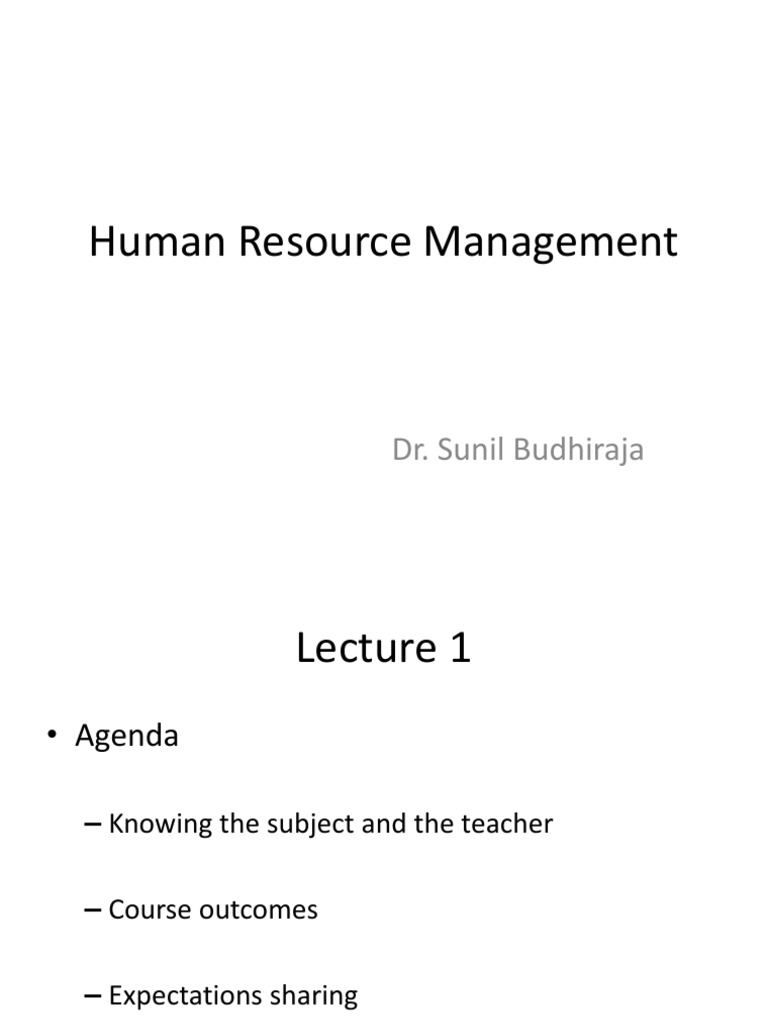 Human Resource Management Lecture 1 6 Pdf Human Resource Management