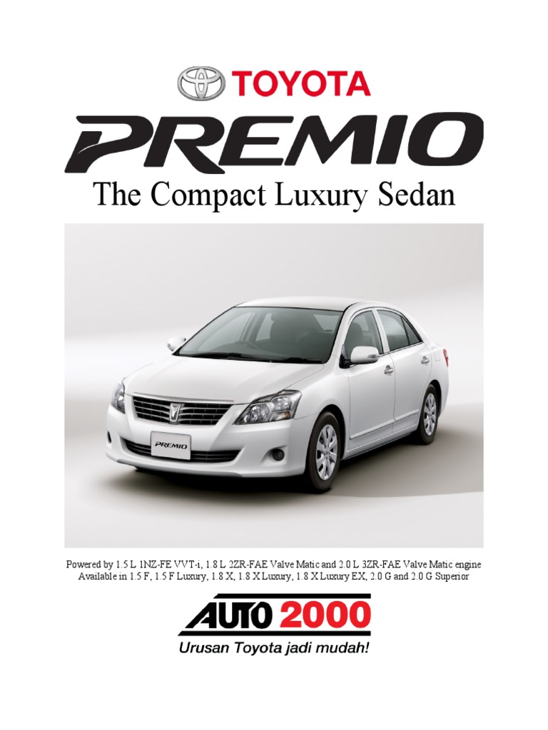 Toyota Premio - The Compact Luxury Sedan | PDF