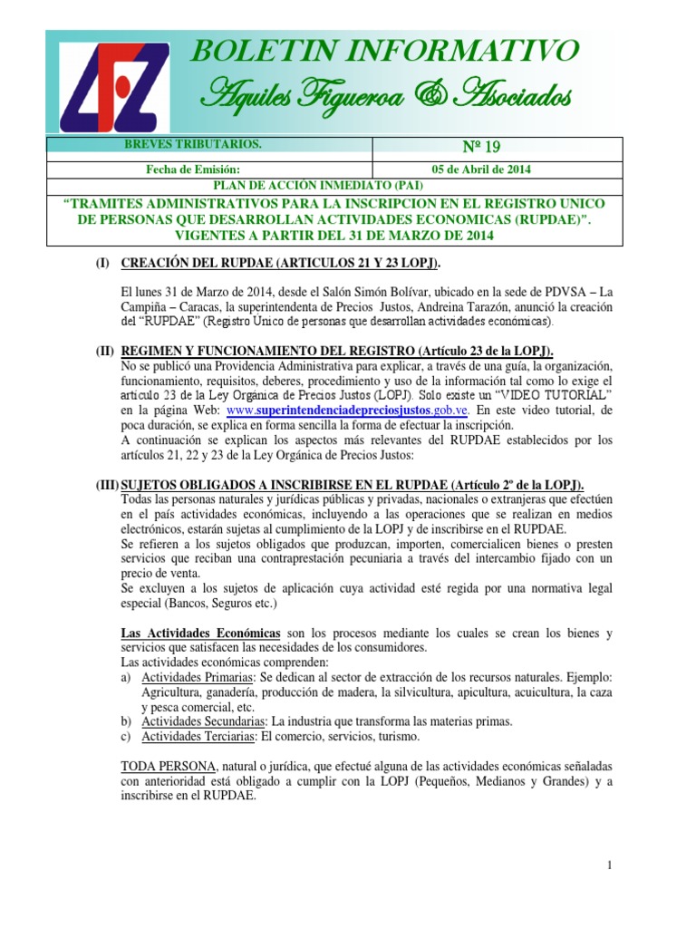 BI-19 Nuevo Registro RUPDAE | PDF