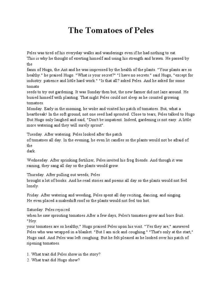 The Tomatoes of Peles | PDF