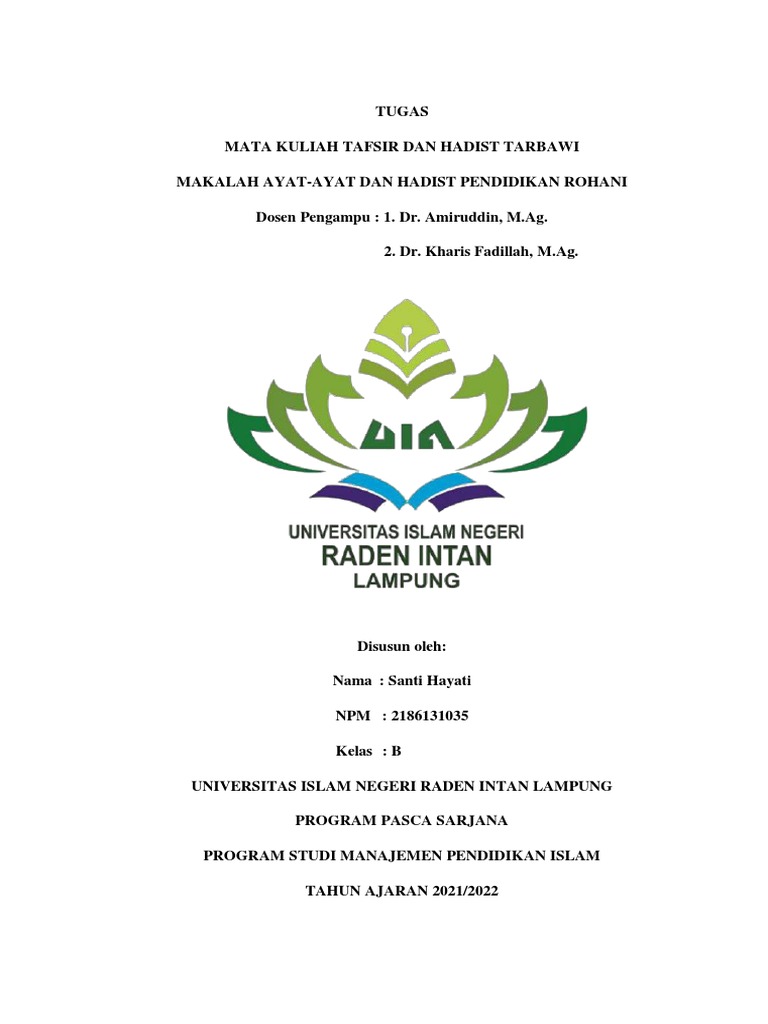 Makalah Pendidikan Rohani | PDF