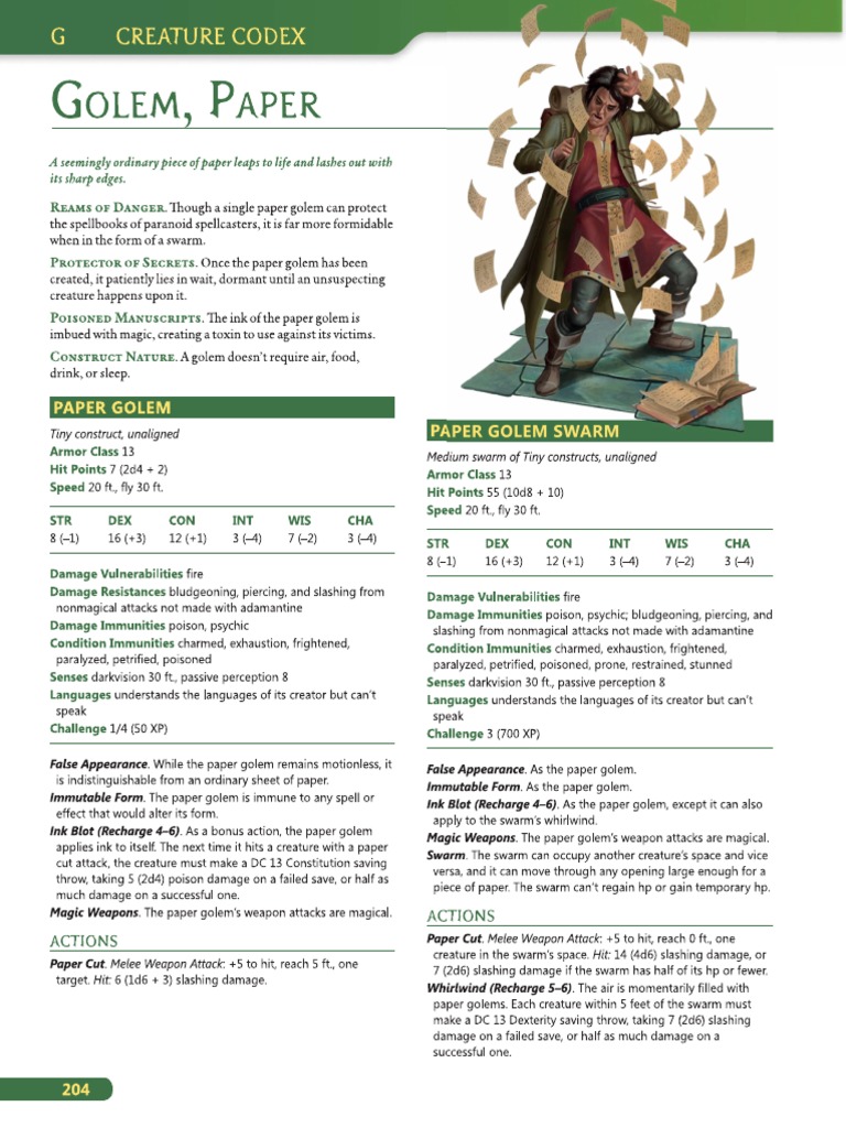 Paper Golem Monster | PDF