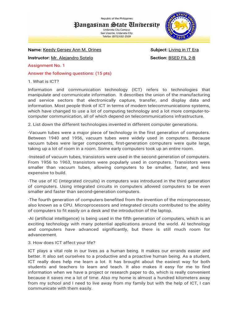 Assignment 1 and Activity 1-ORINES, KEEDY - BSED FIL 2B | PDF | Security | Computer Security