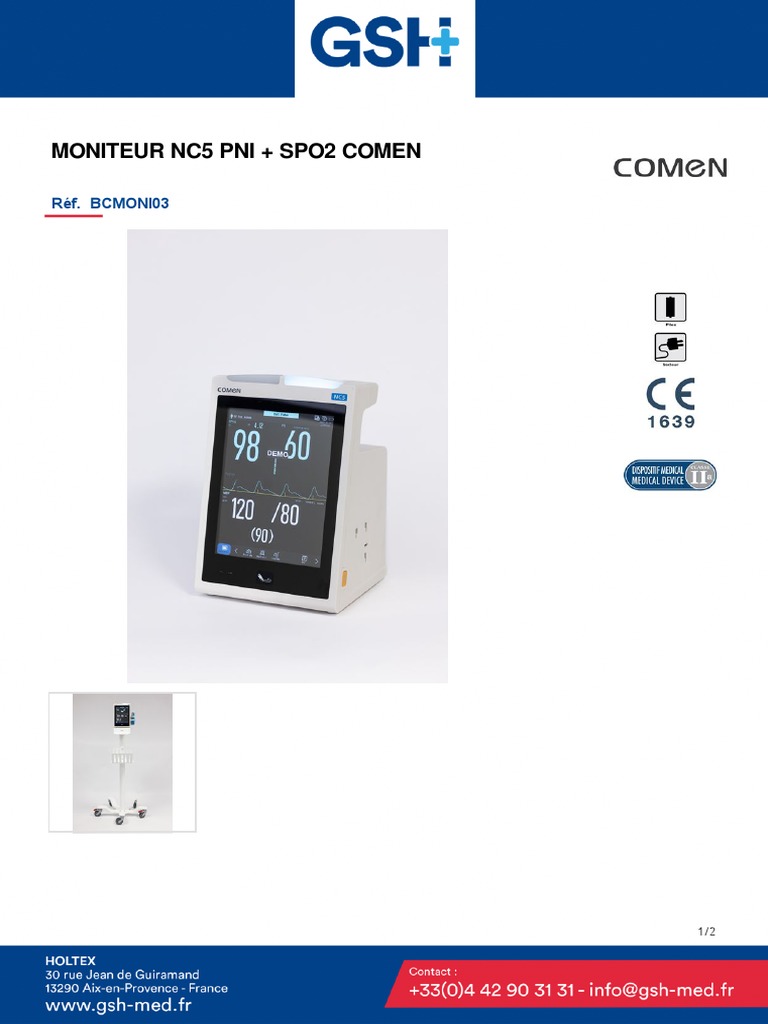 Moniteur NC5 PNI et SPO2 Comen | PDF | Informatique