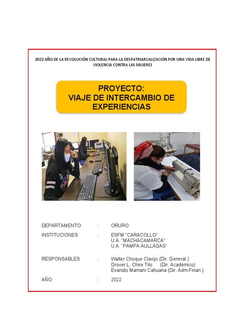 Intercambio de experiencias docentes: Un proyecto para el ...