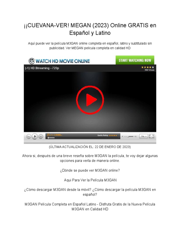 Megan 2023 Online Gratis | PDF | Youtube | Netflix