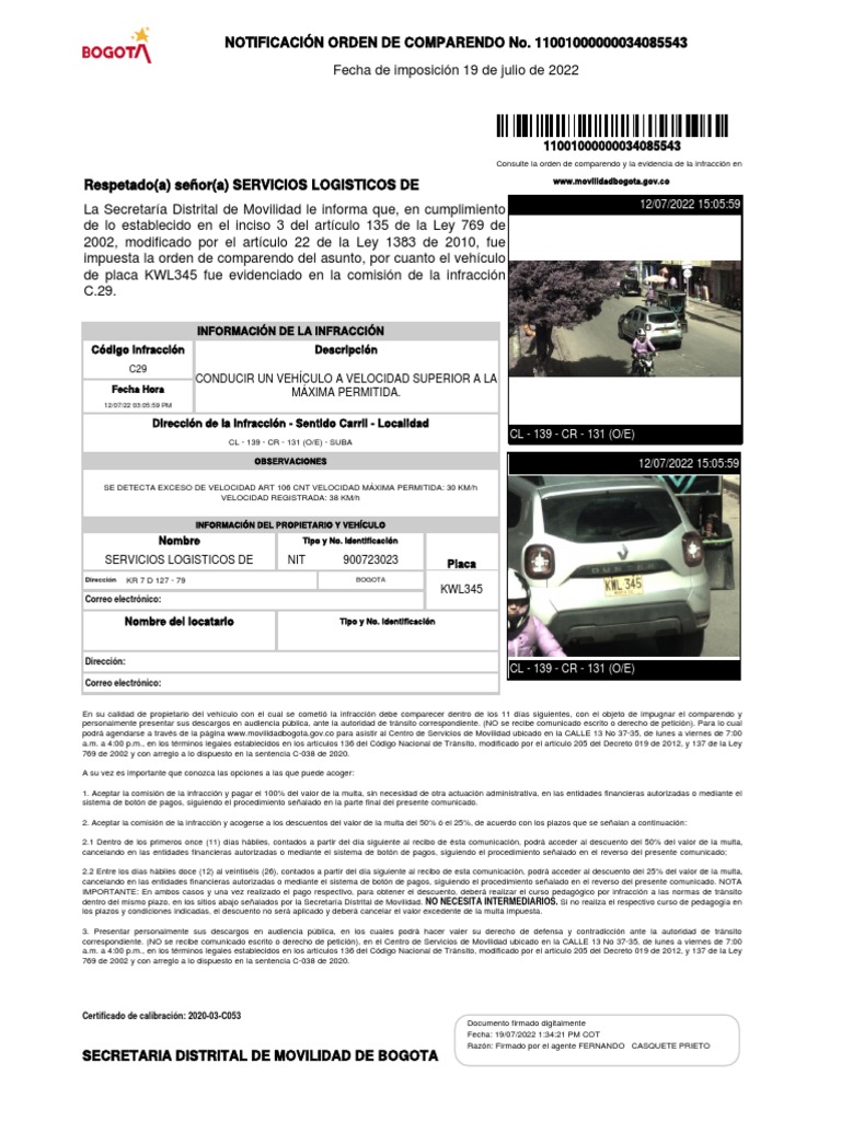 Fotocomparendo | PDF | Bancos | Multa (pena)