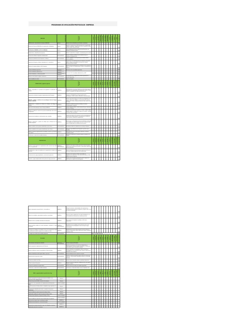 Programa de Aplicación Protocolos Empresa: Prexor | PDF | Evaluación