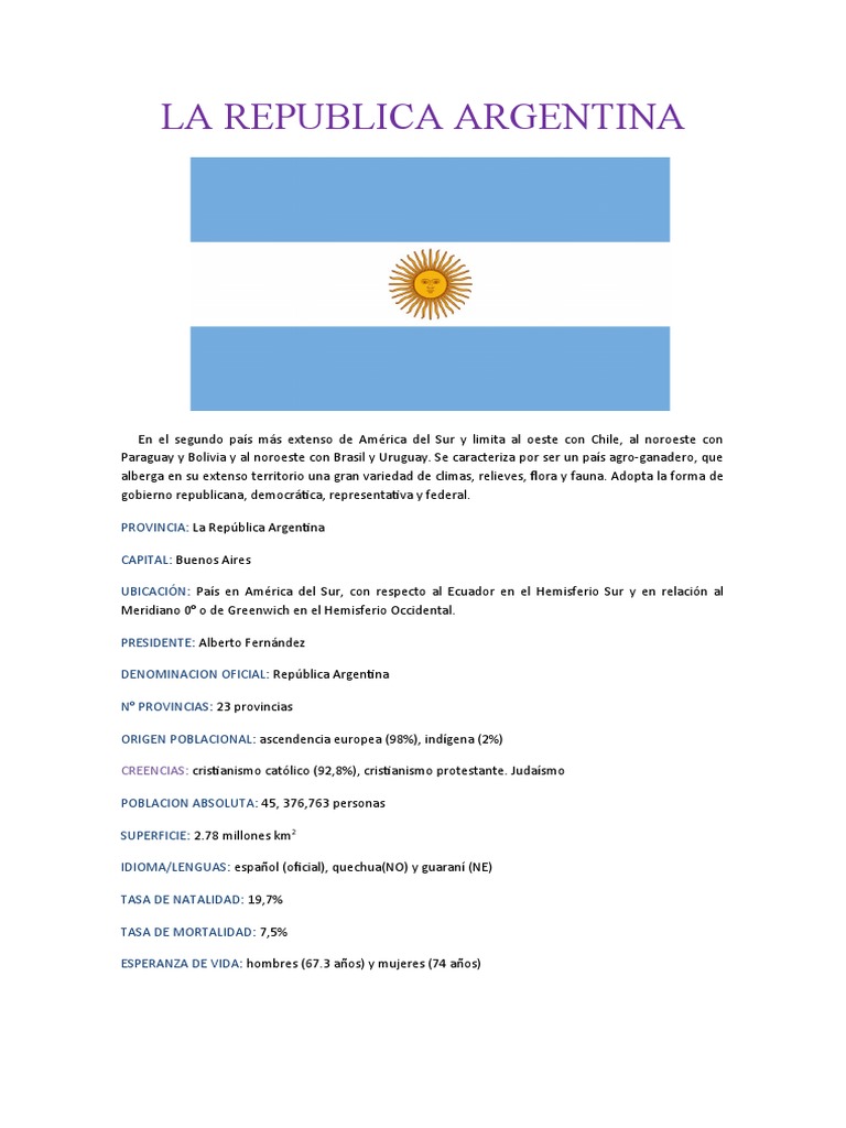 Información General sobre Argentina | PDF