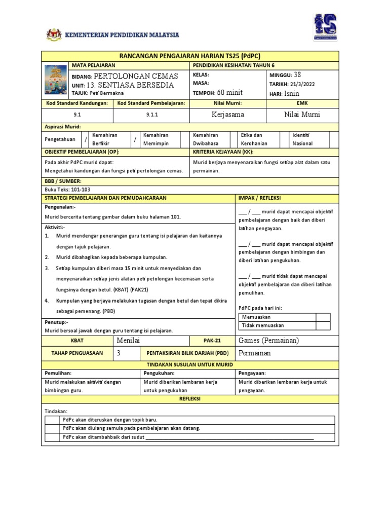 RPH PK THN 6 Ts25 | PDF