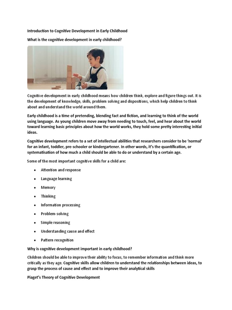 Early Childhood Cognitive Development | PDF | Autism Spectrum ...