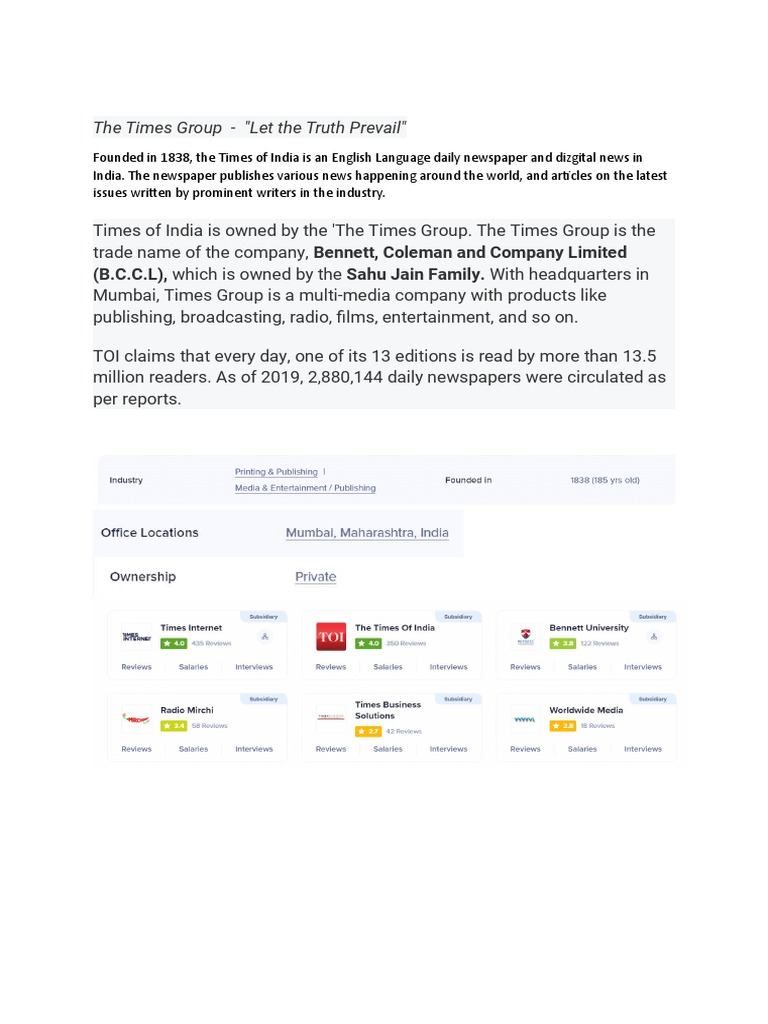 The Times Group | PDF | Business | Travel