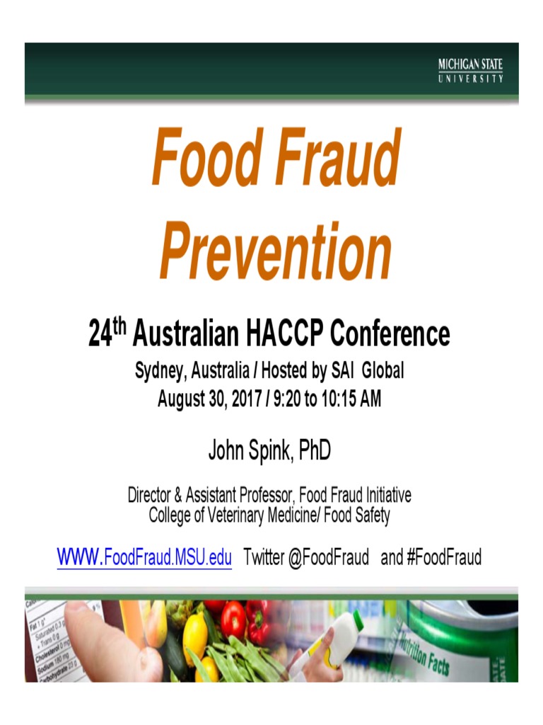 Food Fraud Prevention Keynote | PDF | Food And Drink