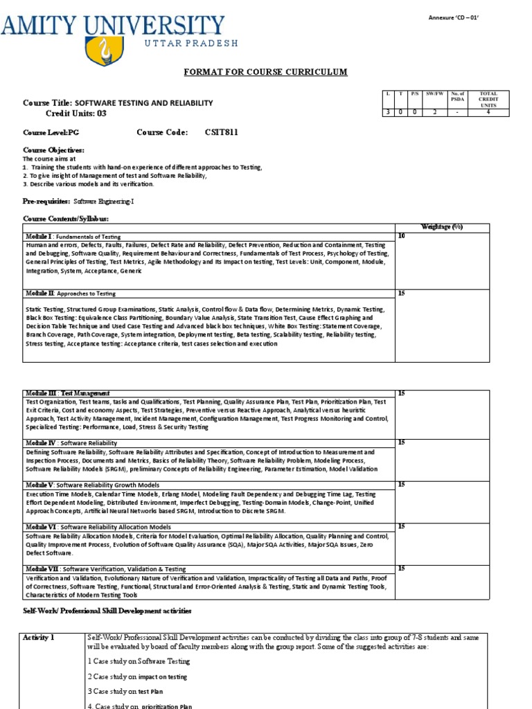 New Syllabus | PDF | Software Testing | Reliability Engineering