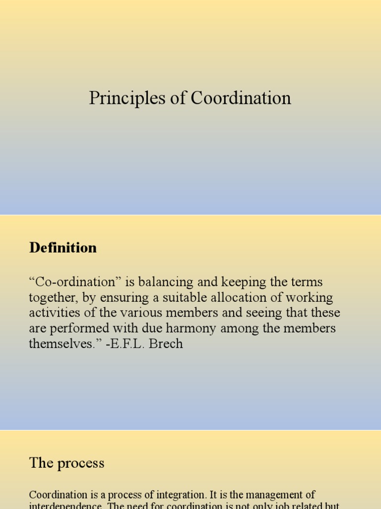 Principles of Coordination & Authority | PDF