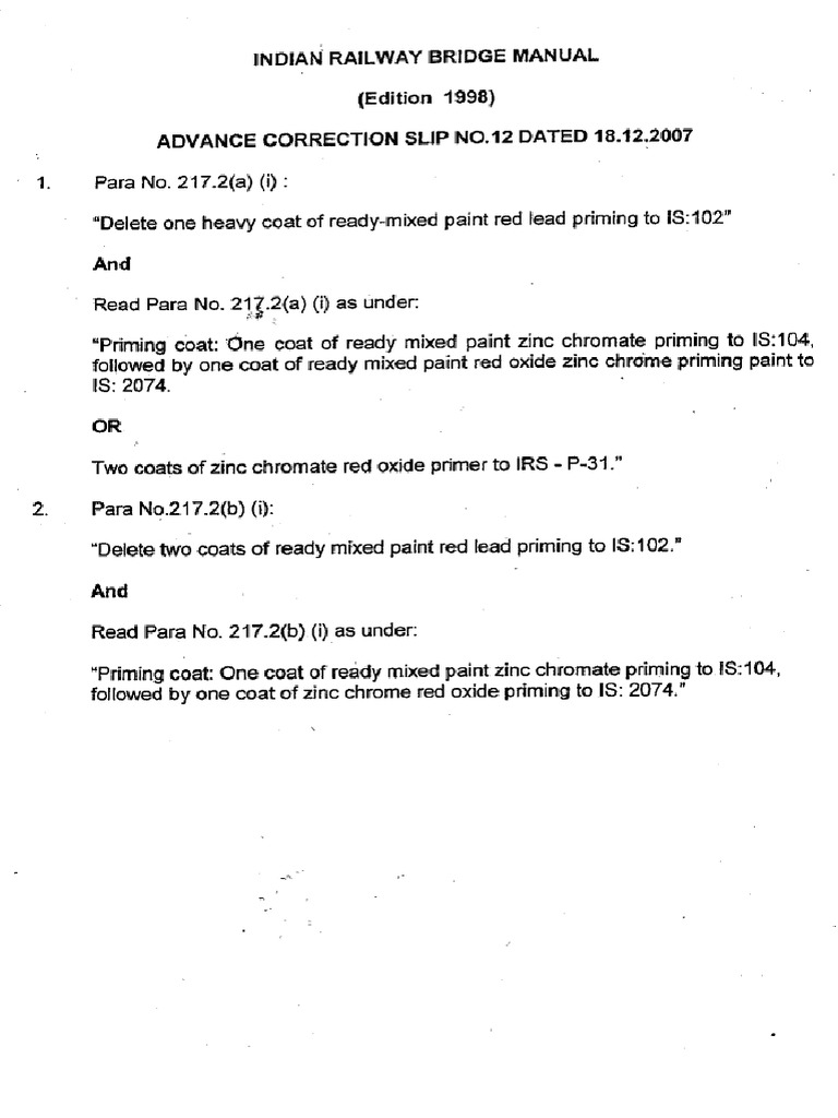 Correction Slips of Bridge Manual | PDF