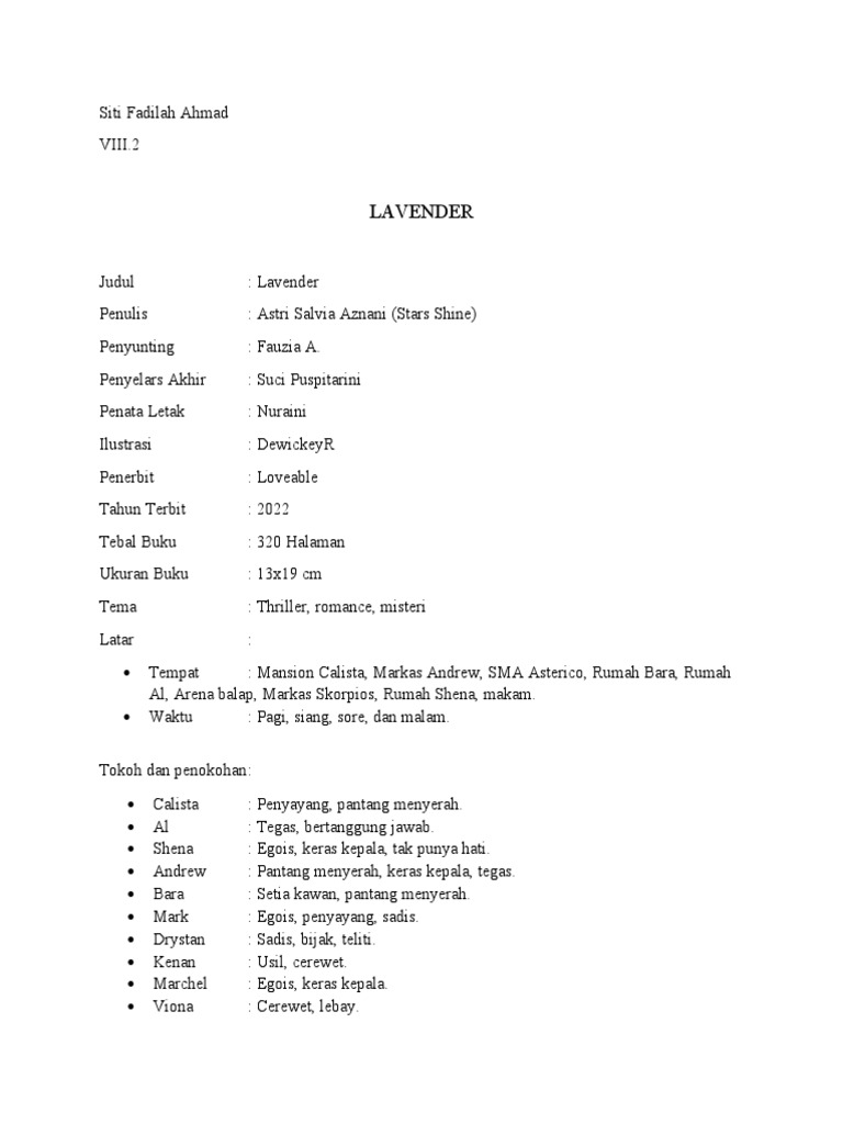 Teks Ulasan Novel | PDF