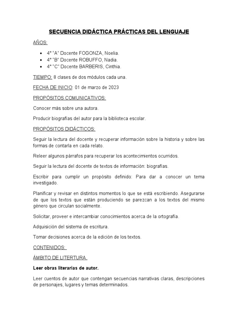 Secuencia PDL Marzo | PDF | Autor | Lingüística Secuencia PDL Marzo | PDF | Autor | Lingüística