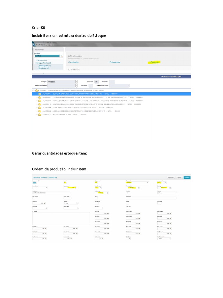 Criar Kit - Protheus 12 | PDF