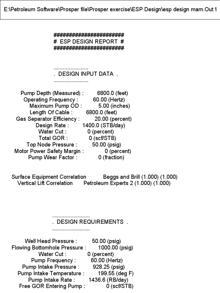 Esp Design | PDF | Pump | Electric Motor