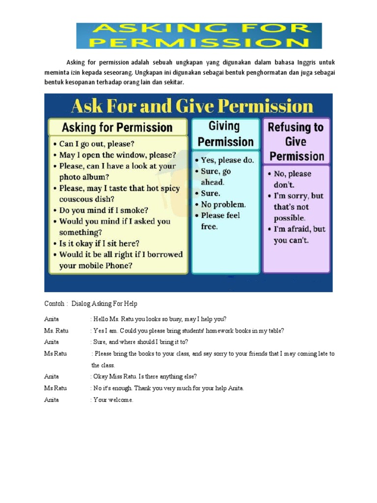 Dialogs for Asking Permission | PDF | Home & Garden