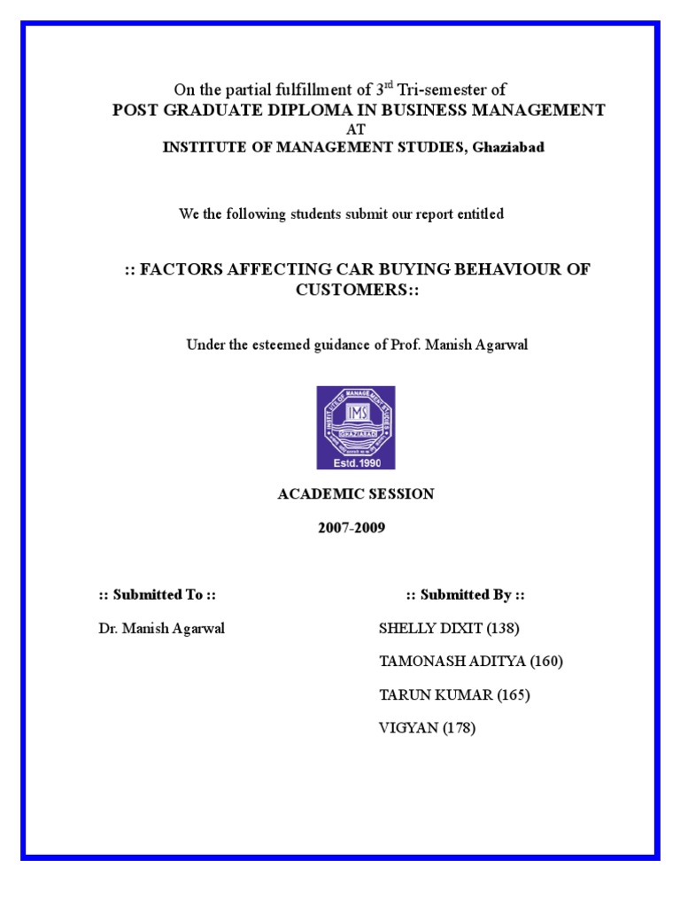 Car Buying Behavior | PDF