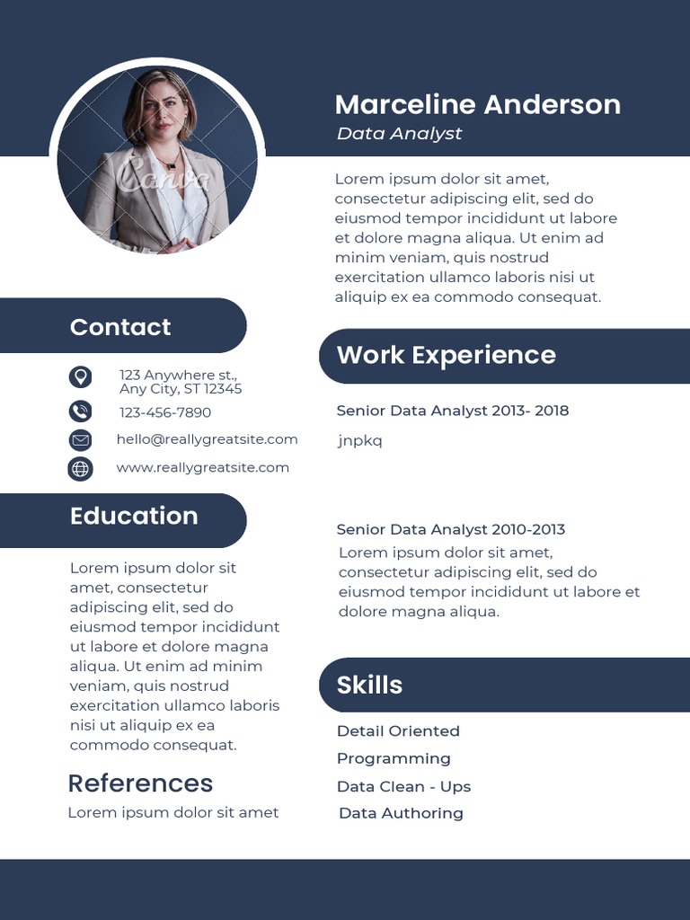 White and Blue Minimalist CV Resume | PDF