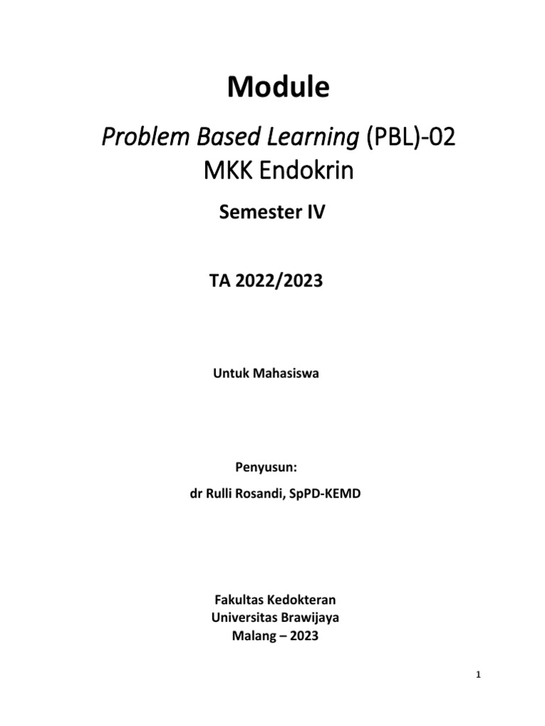 Problem Based Learning (PBL) - 02: MKK Endokrin | PDF