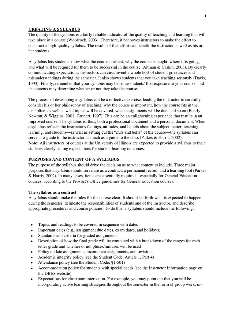 Creating A Syllabus | Download Free PDF | Reinforcement | Teachers