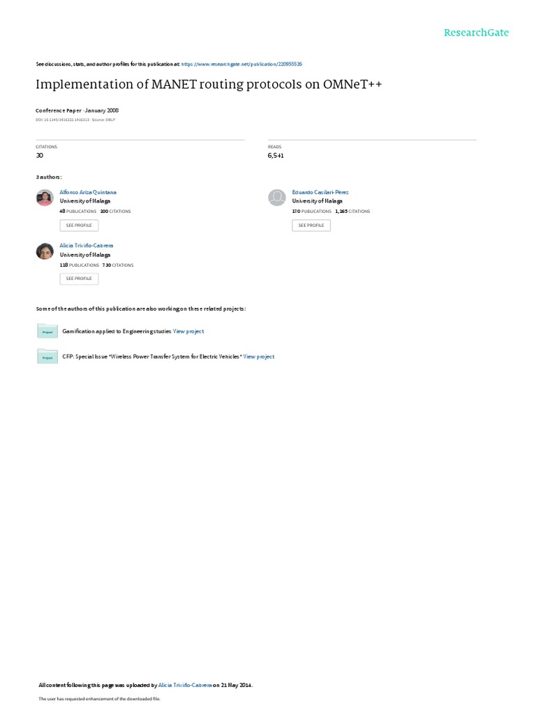 Implementation of MANET Routing Protocols On OMNeT | PDF | Wireless Ad Hoc Network | Routing