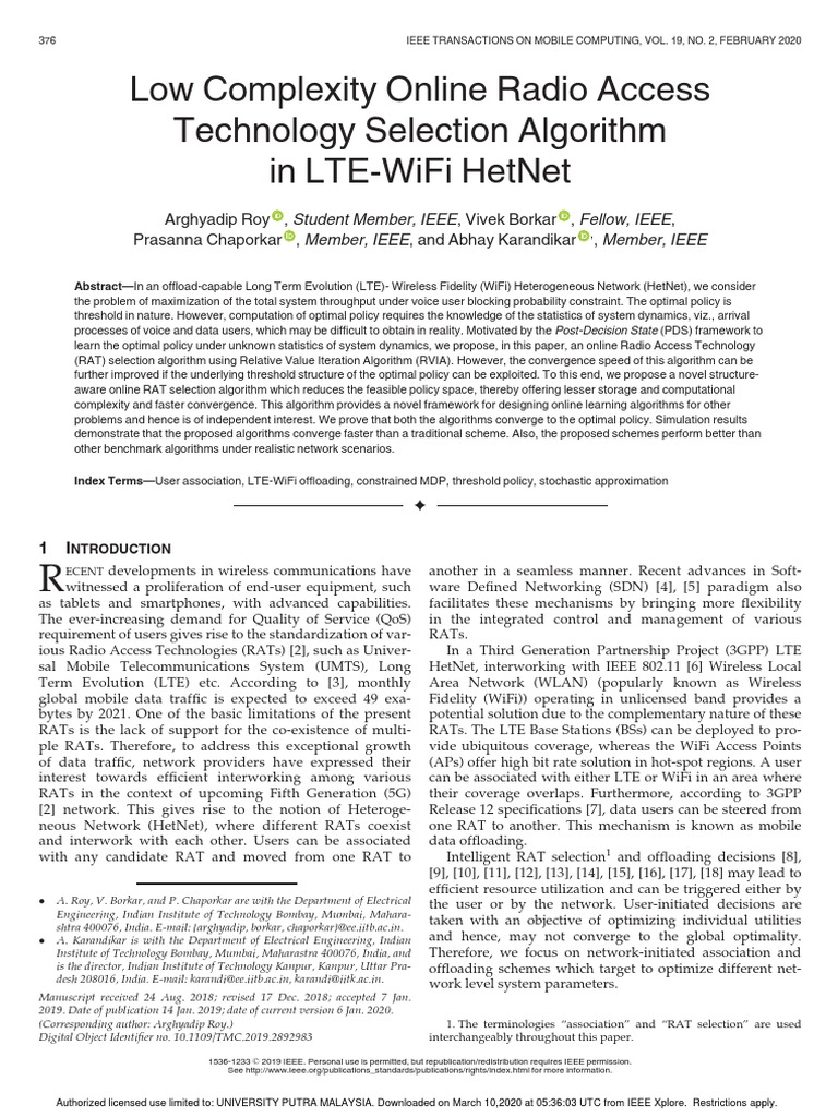 Low Complexity Online Radio Access | PDF | Mathematical Optimization | Wi Fi