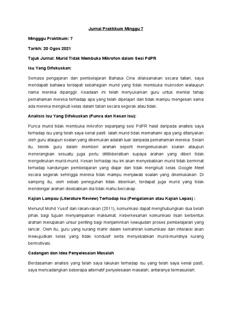 Jurnal Minggu 7 | PDF