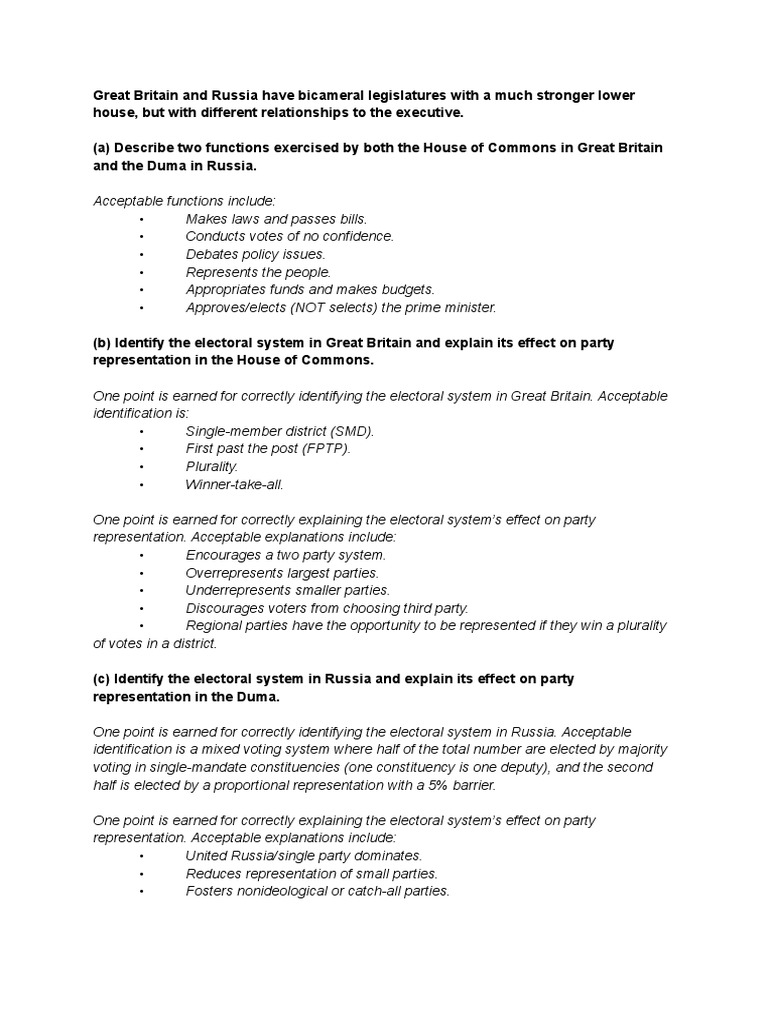 RUSSIA X UK - ANSWER SHEET | PDF | House Of Commons Of The United ...