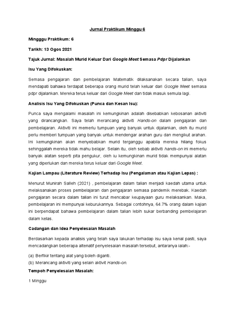 Jurnal Minggu 6 | PDF