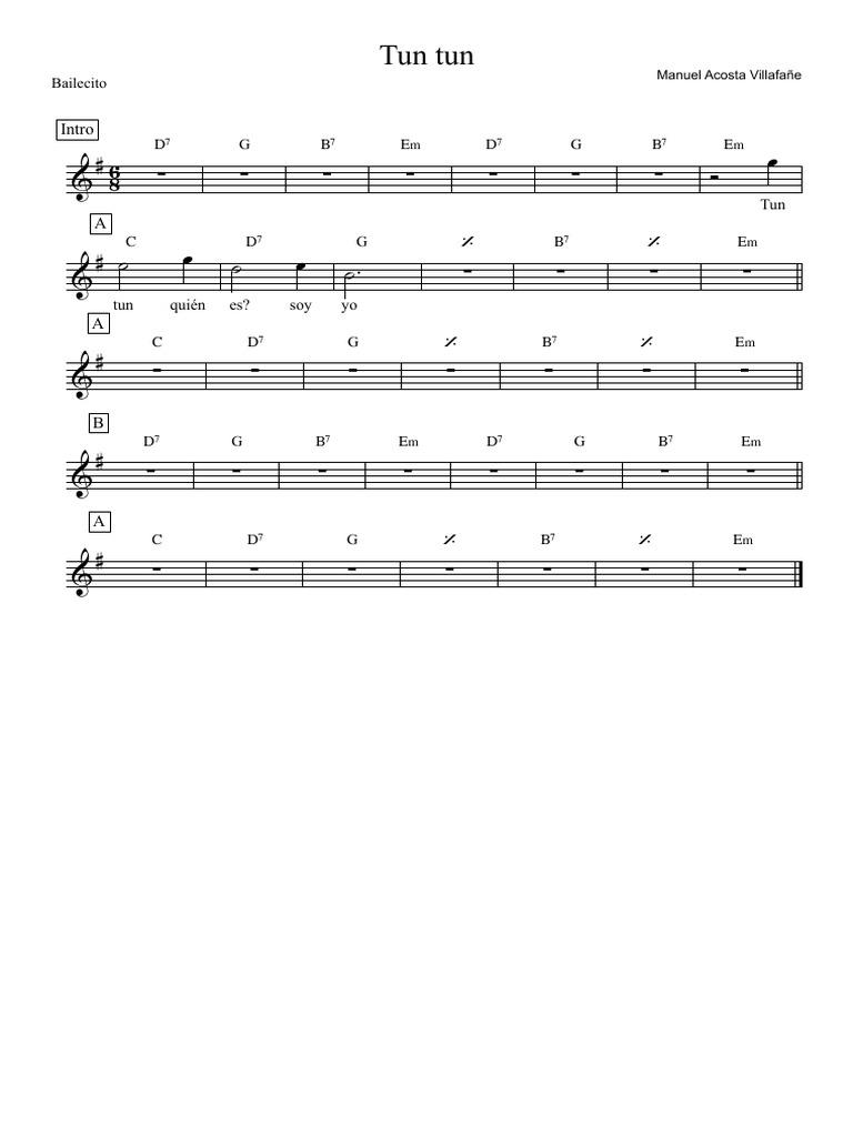 Tun Tun (Cifrado Armónico) - Partitura Completa | PDF