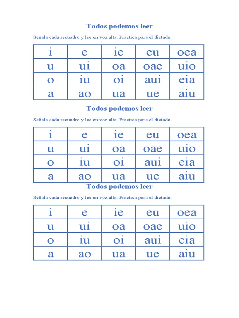 Lectura de Vocales | PDF