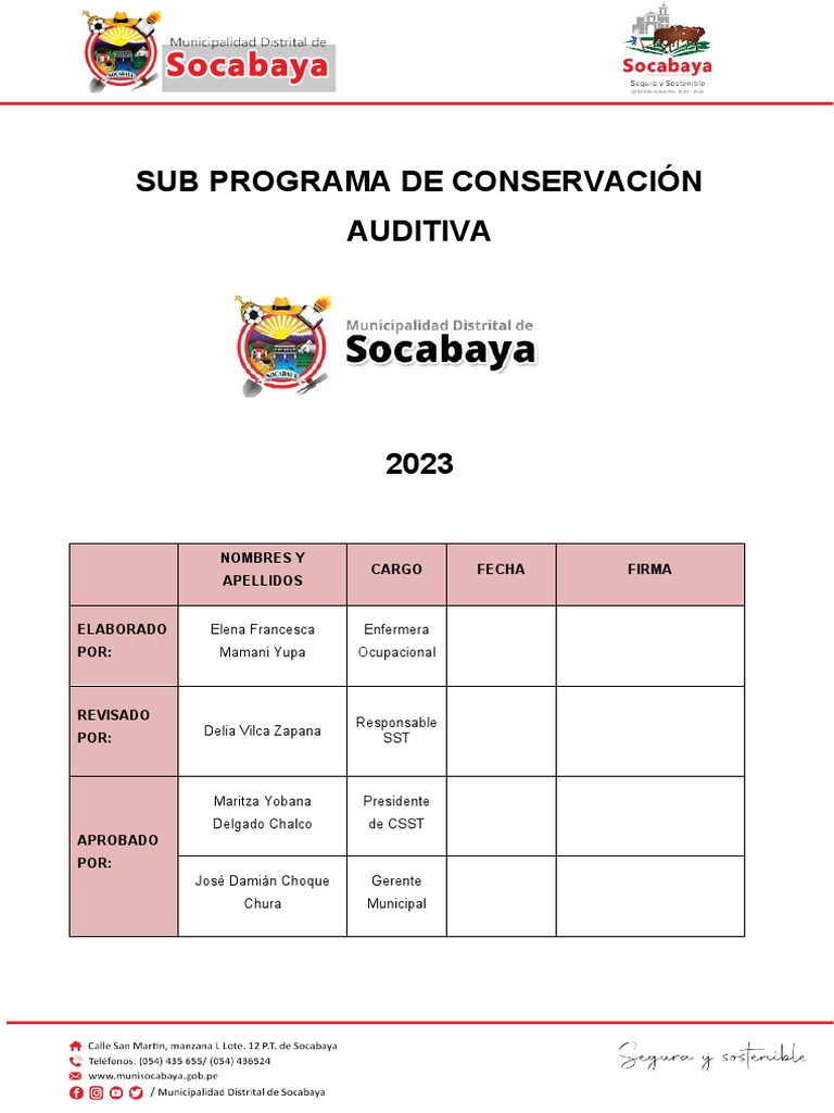 Sub Programa de Conservación Auditiva - MDS | PDF | Sonido | Frecuencia