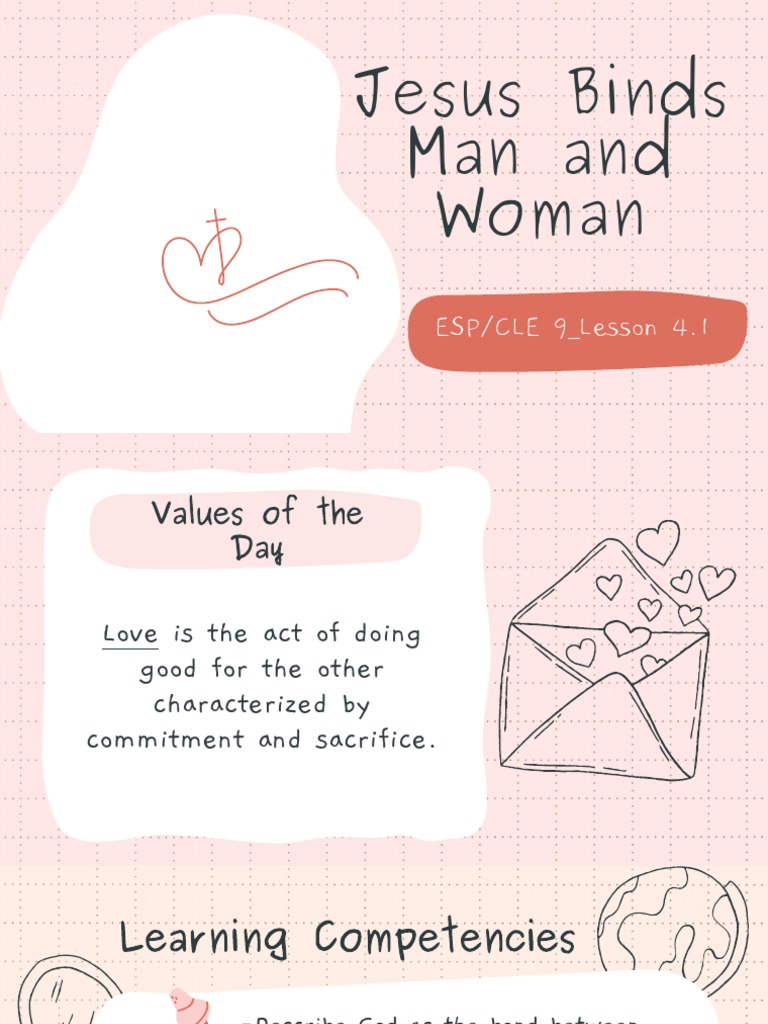 Jesus Binds Man and Woman: ESP/CLE 9 - Lesson 4.1 | PDF | Marriage | Love