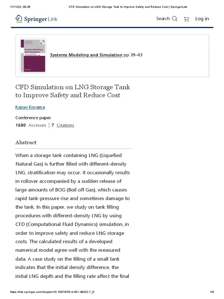 CFD Simulation On LNG Storage Tank To Improve Safety and Reduce Cost - SpringerLink | PDF ...