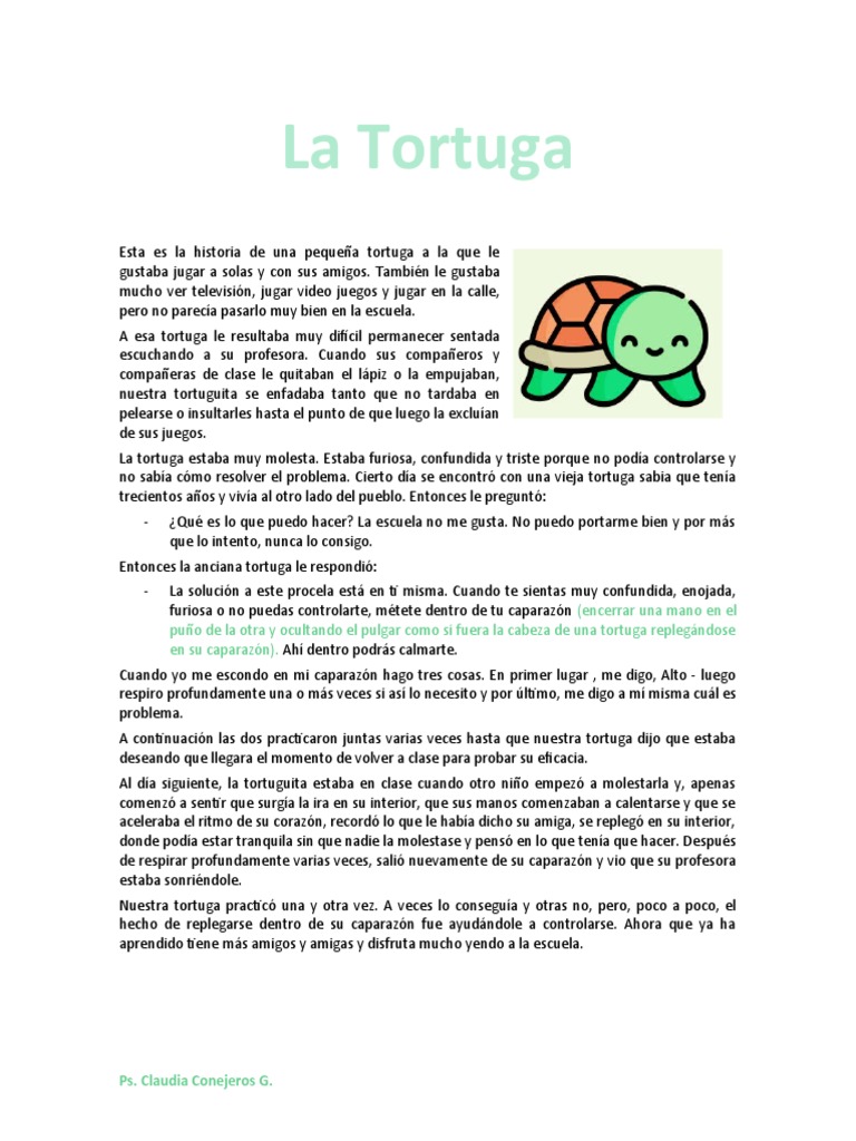 La tortuga Tita y la calma emocional | PDF | Relaciones personales ...