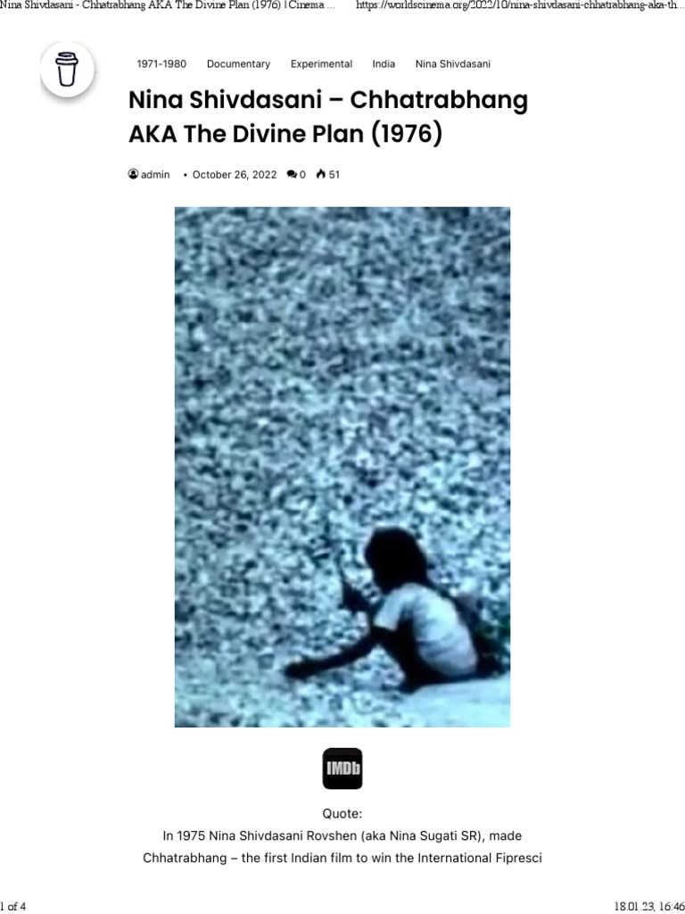 Nina Shivdasani - Chhatrabhang AKA The Divine Plan (1976) Cinema of The World | PDF
