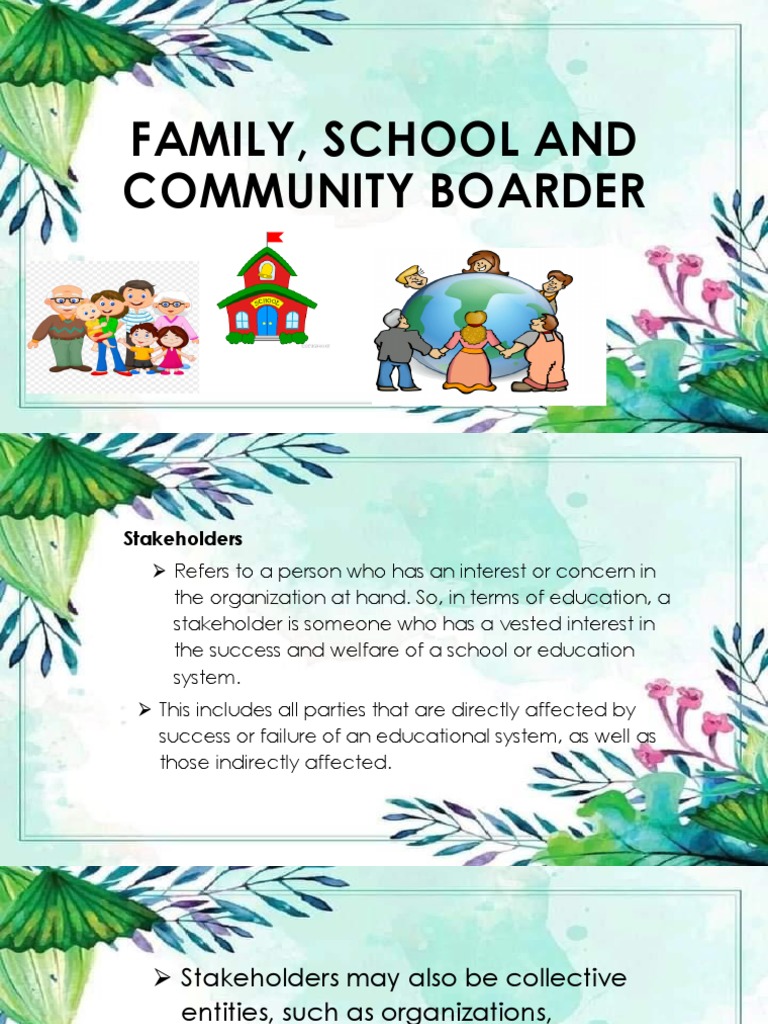 Family, School and Community Boarder | PDF | Schools | Teachers