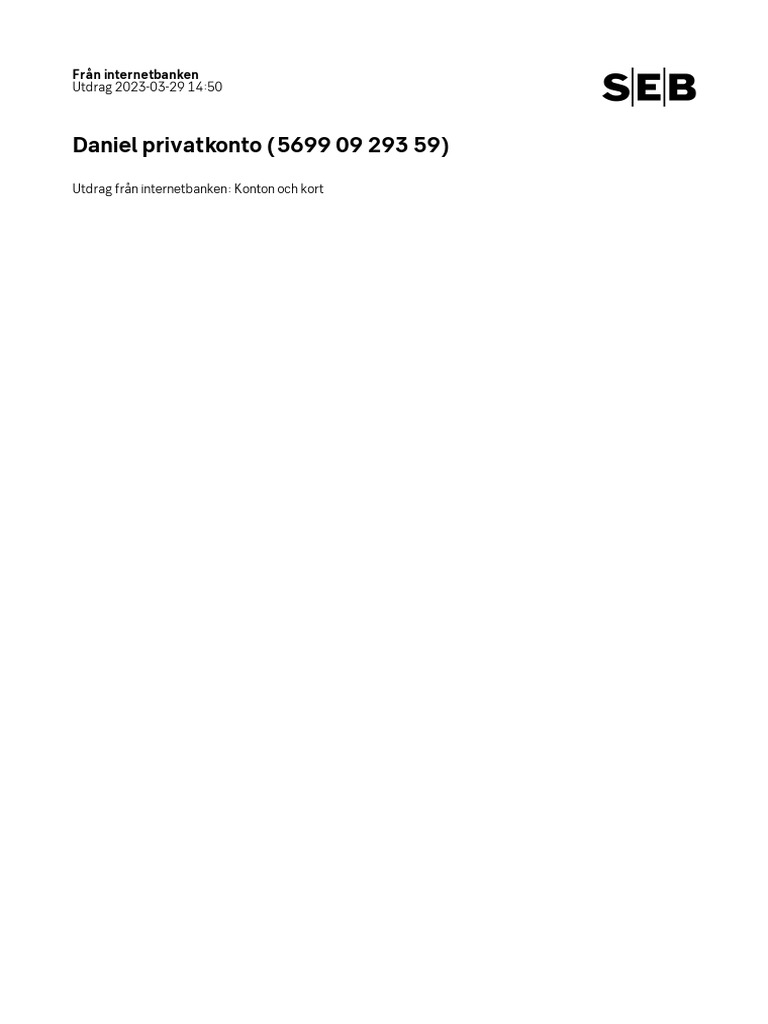 SEB Utskrift | PDF