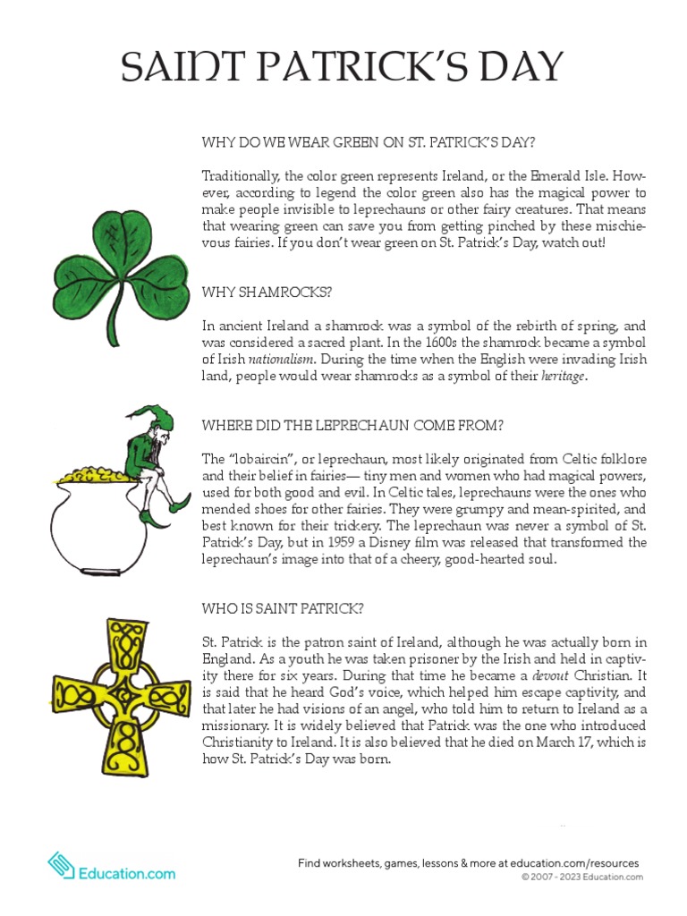 ST Patricks Day History | PDF | Leprechaun | Fairies