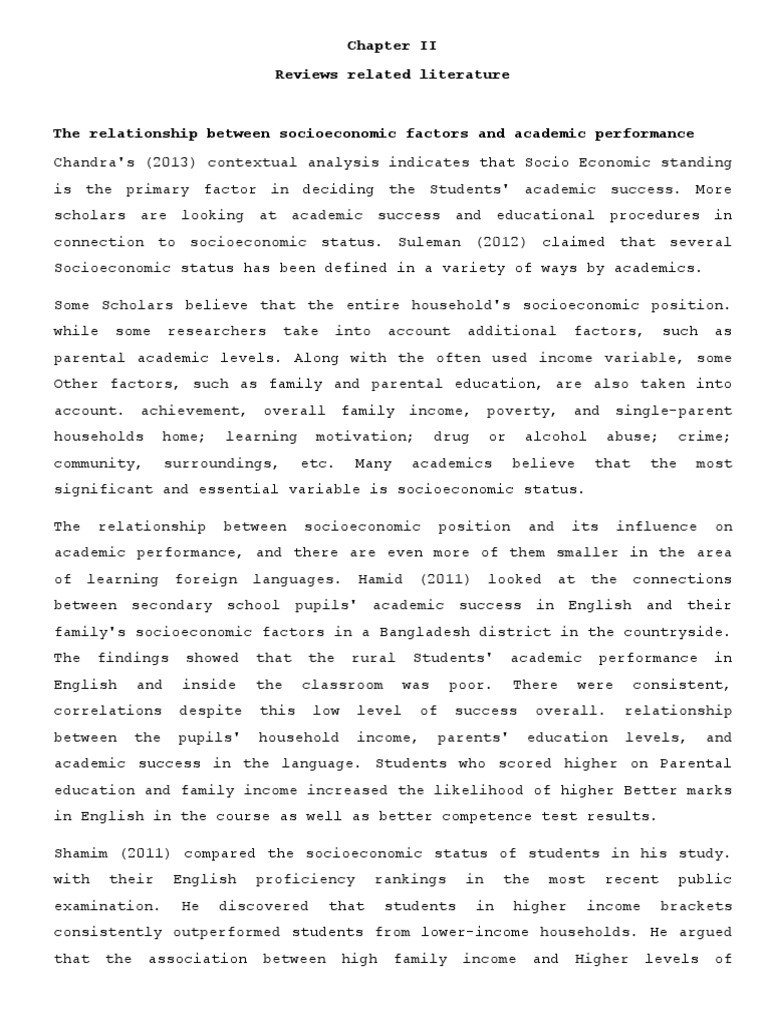 Reviews Related Literature | PDF | Socioeconomic Status Reviews Related Literature | PDF | Socioeconomic Status